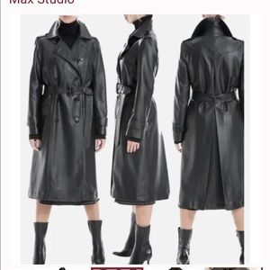 Max Studio | Jackets & Coats | Max Studio Leather Trench Coat | Poshmark